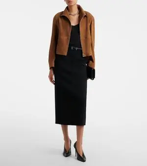 Nour Hammour Etienne Suede Jacket - Beige