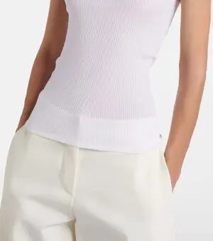 THE ROW Cendrea Ribbed-knit Cotton Tank Top - White