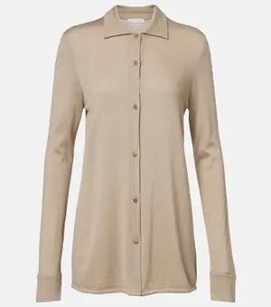 THE ROW Ocari Knitted Cashmere And Silk Shirt - Beige