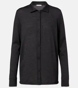 THE ROW Ocari Knitted Cashmere And Silk Shirt - Grey