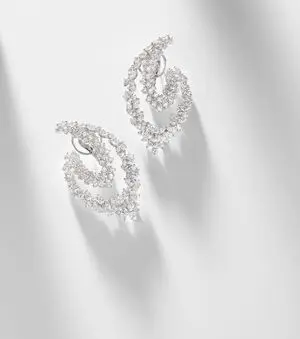Yeprem 18kt White Gold Diamond Drop Earrings