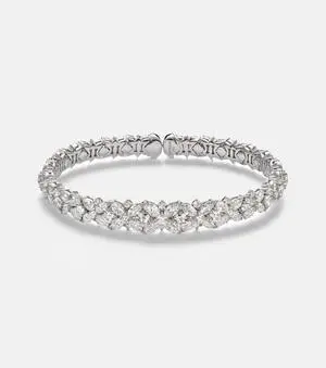Yeprem 18kt White Gold Diamond Bangle - Silver