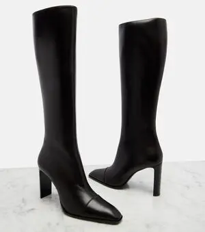 Saint Laurent Venetia Leather Knee-high Boots