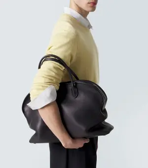 THE ROW Agnes 16 Leather Top-handle Bag - Black