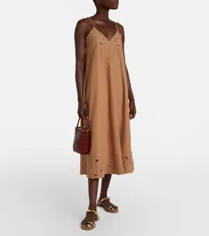 JULIET DUNN Broderie Anglaise Cotton Slip Dress
