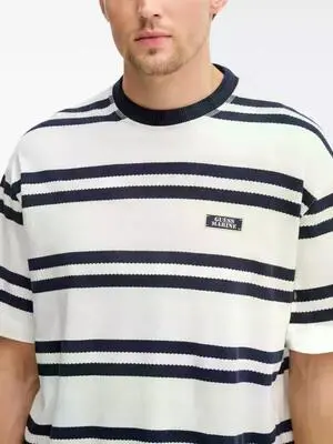 Guess Horizontal-stripe Logo-patch T-shirt