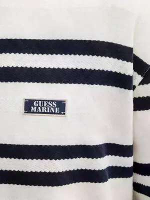 Guess Horizontal-stripe Logo-patch T-shirt