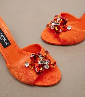 Dolce & Gabbana Embellished Brocade Mules