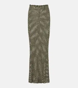 BANANHOT Magen Crochet Maxi Skirt - Green