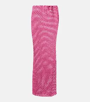 BANANHOT Magen Crochet Maxi Skirt - Pink