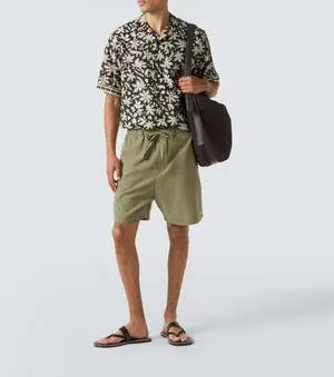 Commas Printed Cotton And Silk Bowling Shirt - Black