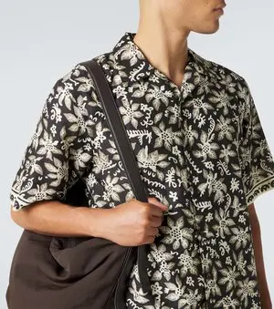 Commas Printed Cotton And Silk Bowling Shirt - Black