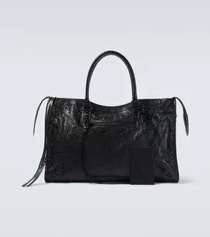 Balenciaga Le City Leather Tote Bag - Black