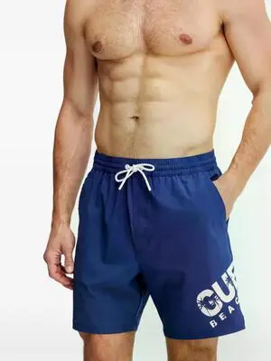 Guess Logo Print Drawstring Swim Shorts