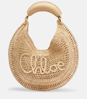 Chloé Raffia Shoulder Bag - Beige