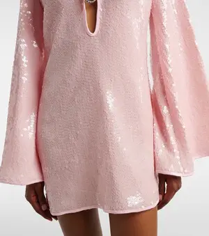 Oseree Sequined Minidress With Plunge Neck