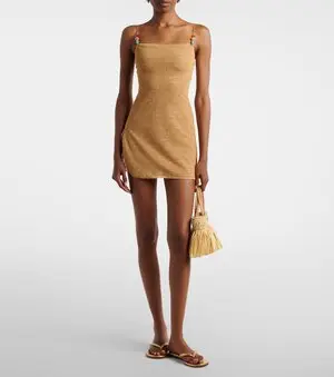 Oseree Lumière Beaded Mini Dress