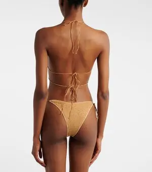 Oseree Lumière Beaded Bikini - Gold