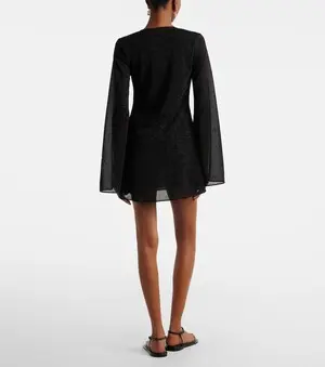 Oseree Lumière Metallic Mini Dress - Black