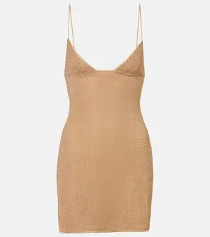 Oseree Lumière Metallic Mini Dress - Gold
