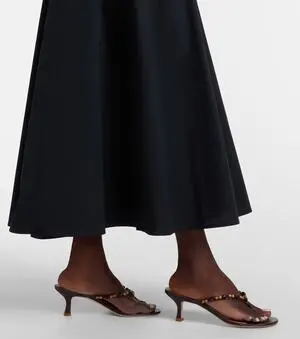 Staud Margi Cotton Poplin Midi Dress - Black