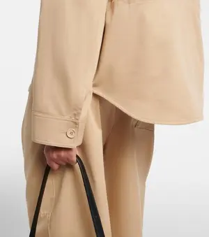 Loewe Leather-trimmed Cotton Jacket - Beige