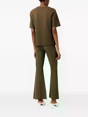 Stella McCartney Flared Jersey Trousers - Green