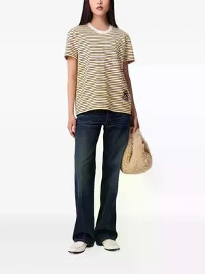 Stella McCartney Striped Logo Patch T-shirt