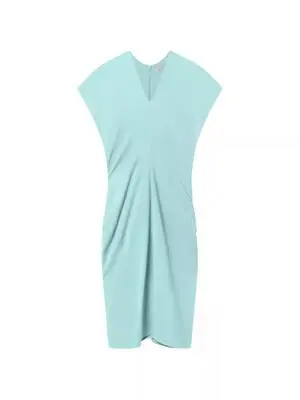 Stella McCartney Draped V-neck Midi Dress - Blue