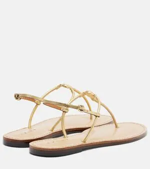 AMANU Naivasha Leather Thong Sandals - Gold
