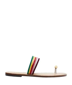 AMANU Lusaka Leather Thong Sandals - Multicoloured