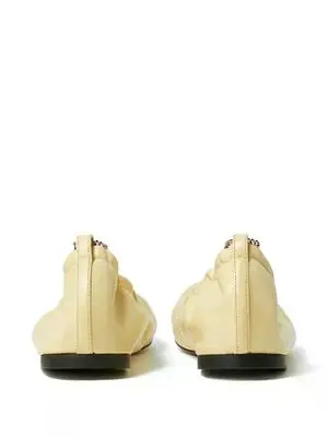 Stella McCartney Chain-embellished Ruched Ballet Flats