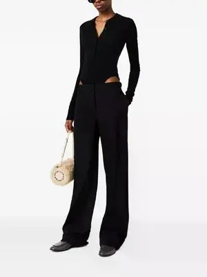 Stella McCartney Wool Knitted Crew Neck Cut-out Detail Long Sleeve Top