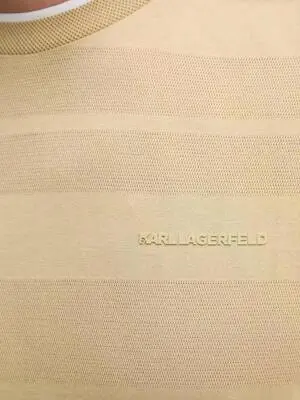 Karl Lagerfeld Textured-stripe Logo-lettering T-shirt