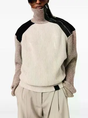 Stella McCartney Zip-panel Ribbed-knit Sweater