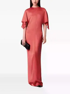 Stella McCartney Satin Cape-sleeve Maxi Dress