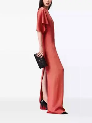 Stella McCartney Satin Cape-sleeve Maxi Dress