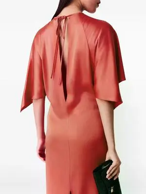 Stella McCartney Satin Cape-sleeve Maxi Dress