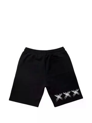 EXIT SOCIETY Monogram X Logo-print Drawstring Shorts