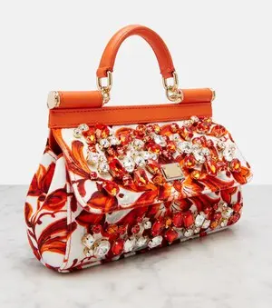 Dolce & Gabbana Sicily Mini Embellished Top-handle Bag