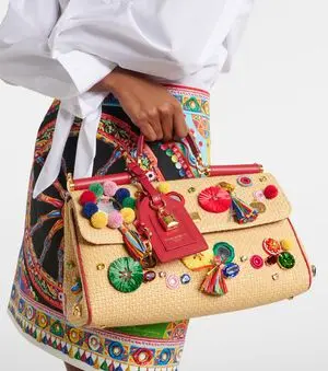 Dolce & Gabbana Sicily Medium Embellished Top-handle Bag