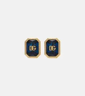 Dolce & Gabbana Dg Embellished Clip-on Earrings - Blue