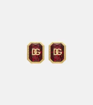 Dolce & Gabbana Embellished Clip-on Earrings - Red