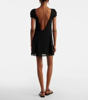 Posse Priscilla Lace-trimmed Silk Minidress - Black