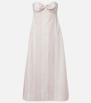 Posse Rosie Striped Cotton Midi Dress - Pink