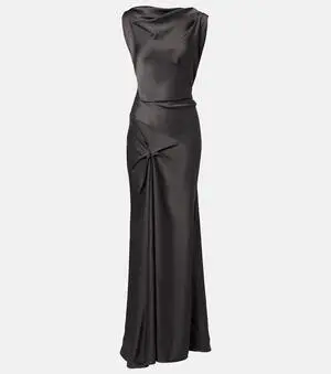 Victoria Beckham Crêpe Satin Gown - Grey