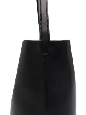 THE ROW Smooth Grain Leather Shoulder Bag - Black
