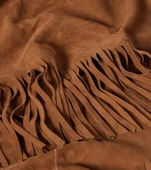 Nour Hammour Fringed Suede Shawl
