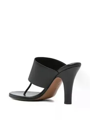 THE ROW Leather Sculpted Heel Thong Sandals