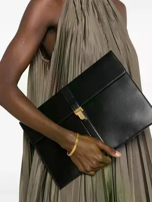 THE ROW Foldover Leather Clutch Bag